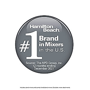 Hamilton Beach Classic Stand and Hand Mixer, 4 Quarts, 6 Speeds with QuickBurst, Bowl Rest, 290 Watts Peak Power, Blue (64658)