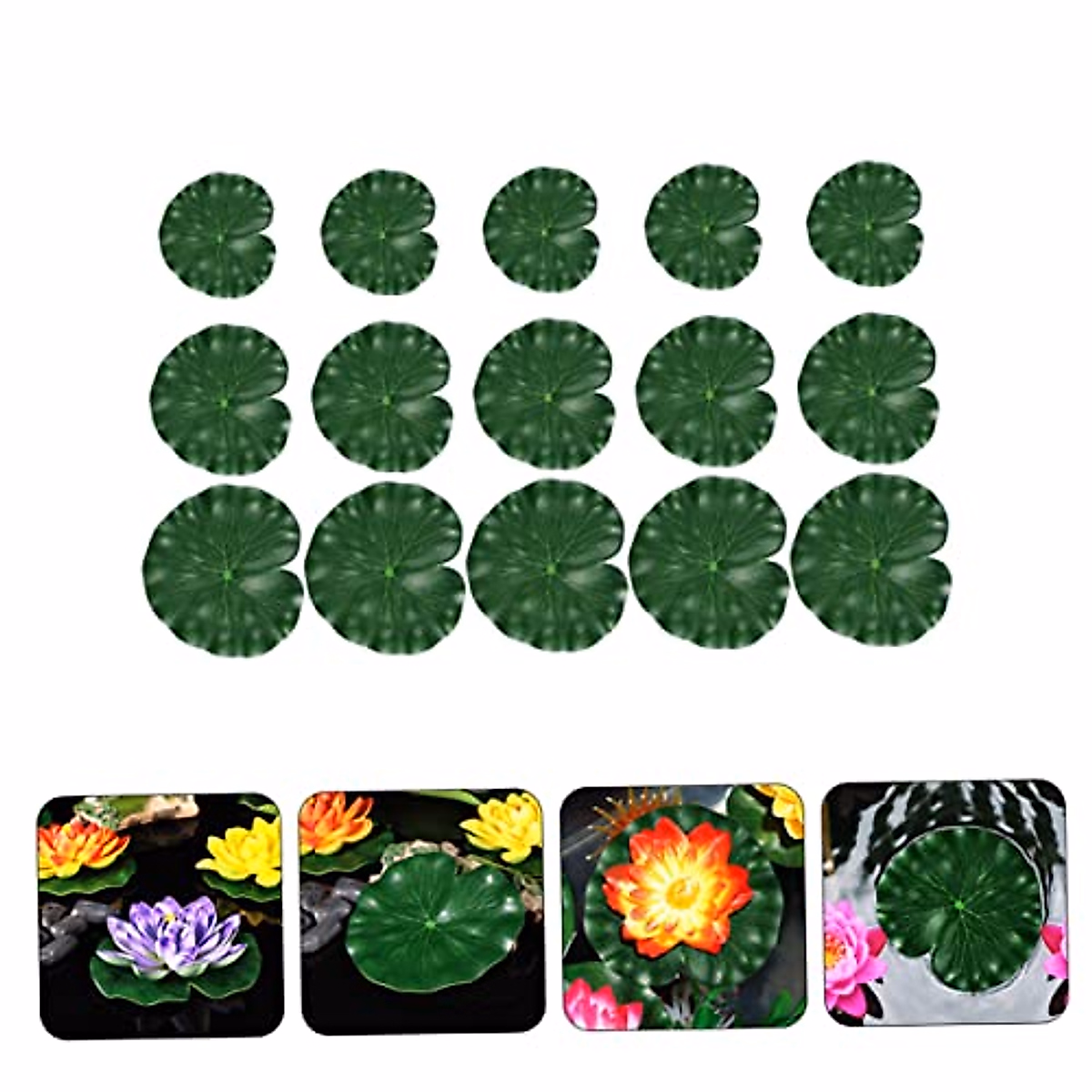 Totority 15pcs Simulated Lotus Leaf Artificiales para Artificial Plants Leaf Decor Artificial Foliage Stem Artificial Pond Plants Lilly Pads Fish Tank Ornament Photo Props