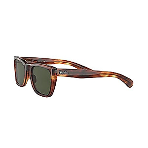 Ray-Ban RB2248 Caribbean Rectangular Sunglasses, Striped Havana/G-15 Green, 52 mm