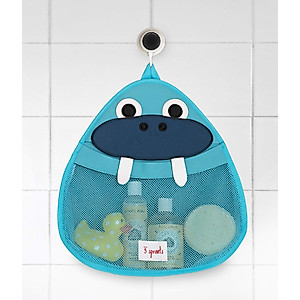 3 Sprouts Hanging Bath Toy Holder for Bathtub - Storage Caddy with Baby Organizer - Shower & Bath Tub Toy Storage Basket, Walrus