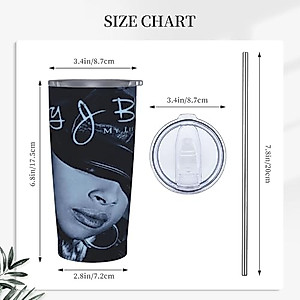 HIKTIEK Mary J Musics Blige Stainless Steel Insulated Car Sippy Cup With Lid Travel Mug for Cold Hot 20 oz