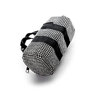 Plursona Bella Rhinestone Purse Luxury Sparkly Silver With Top Handle and Detachable Cross Body Bag Chain