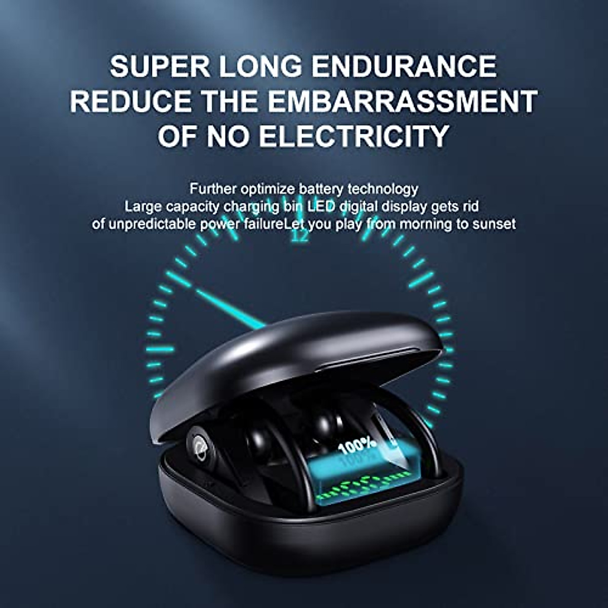 Xmenha True Wireless Earbuds with Earhooks Sport Bluetooth 5.1 Ear Buds IPX7 Waterproof Running Workout Headphones with Microphone in Ear Noise Cancelling Headset for Android iOS Sports Gym Hiking