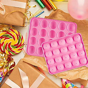 Ocmoiy Cake Pop Mold Set of 262 - including 20 Cavities Silicone Cake Pop Molds, Cake Pop Sticks, Cake Pop Wrappers, Sliver Twist Ties, Decorating Pen