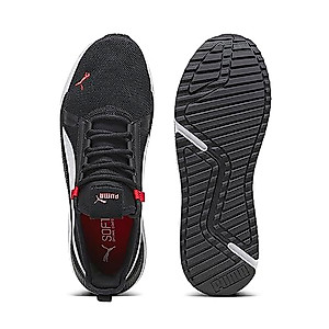 PUMA Mens Pacer Future Sneaker, PUMA Mens Black-PUMA Mens White-For All Time Red, 10