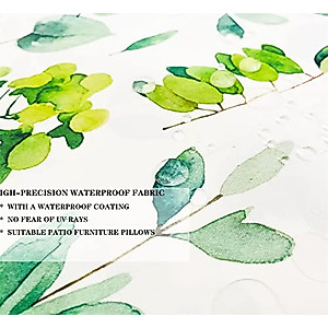 YJHAOTOU Throw Pillow Covers 18x18 Set of 4, Outdoor Waterproof Pillow Covers Green Double Sided Print Throw Pillow Covers for Patio Funiture Garden Sofa Bedroom Decorative Pillow Covers