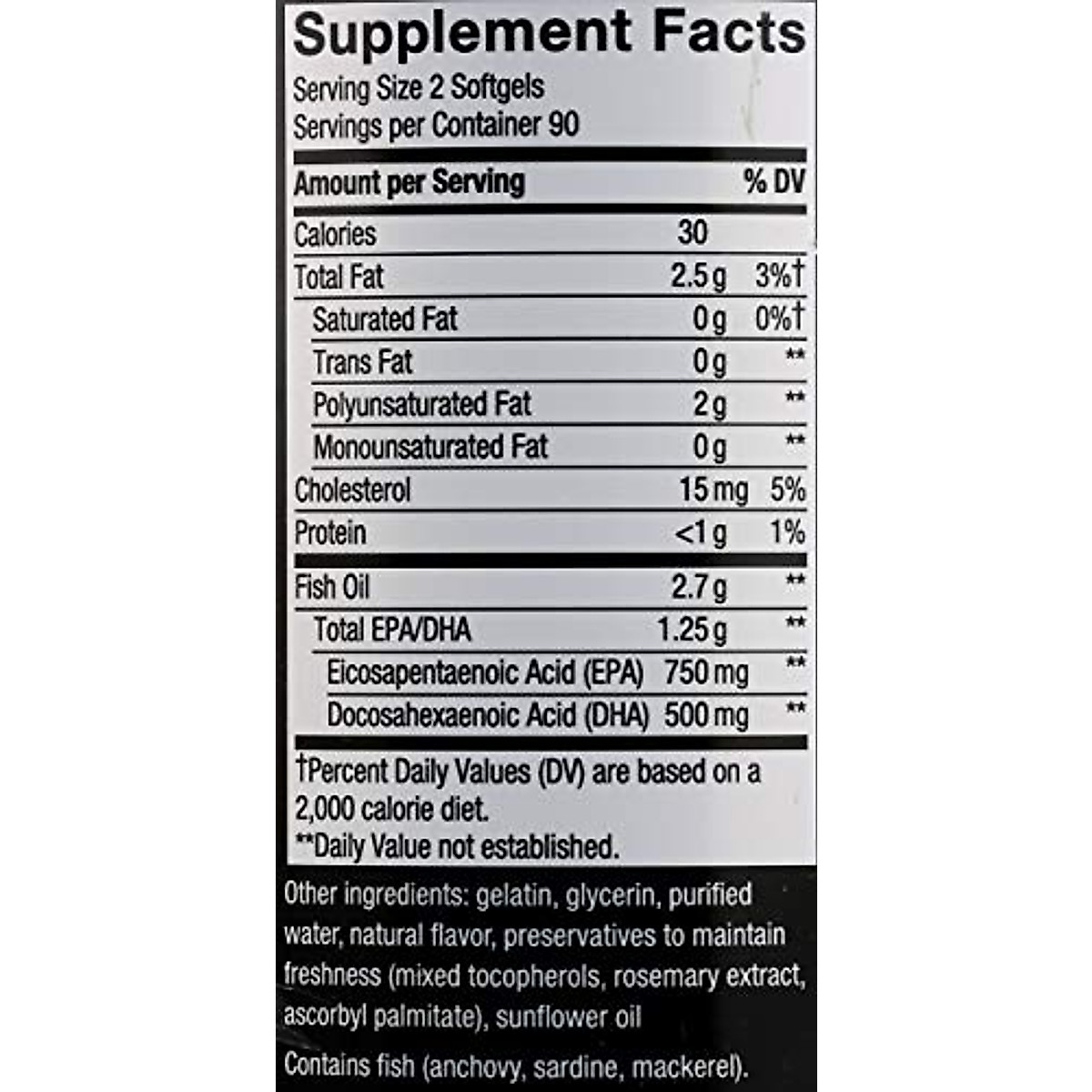 Nature's Way Ultra Pure Omega3 Fish Oil, 1250 mg EPA/DHA, Mint, 180 Softgels