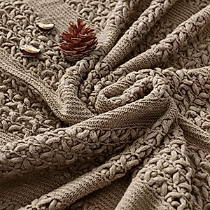 jinchan Knit Throw Blanket Taupe Soft Couch Throw Blanket with Tassels Spring Bed Throw Blanket Indoor Outdoor Travel Warm Coverlet for Sofa Comforter Living Room Decor Nursery Gift 50 x 60 inch