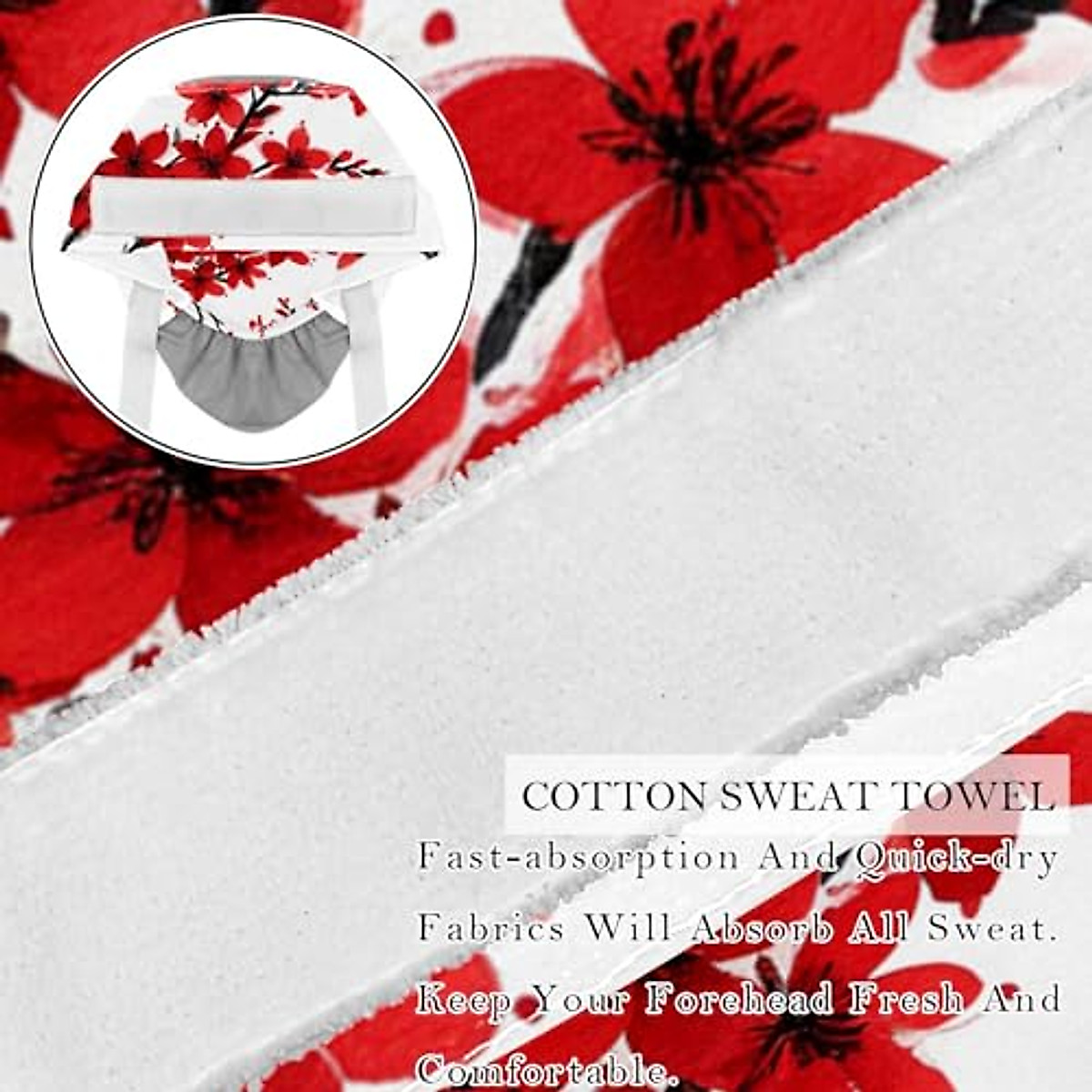 2-Pc Gourd-Shaped Working Cap,Fisherman Hat with Buttons and Cotton Sweatband,Pink Cherry Tree in Blossom