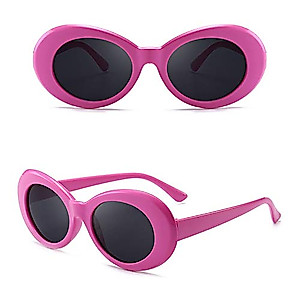 Armear Clout Goggles Oval Mod Retro Vintage Sunglasses Round Lens,Pink