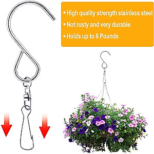 Lainin 12 Pack Stainless Steel Swivel Clip Hanging Hooks for Hanging Wind Spinners Wind Chimes Crystal Twisters Lighting Bulbs Party Supply…