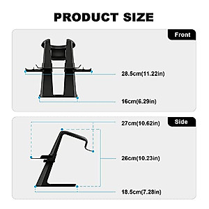AMVR Compatible with Quest 2 Stand, Upgraded Heavier VR Headset Display Stand Holder and Controller Mount Station for Quest 2/Quest 1/Rift/Rift S and Touch Controllers Accessories (Black)