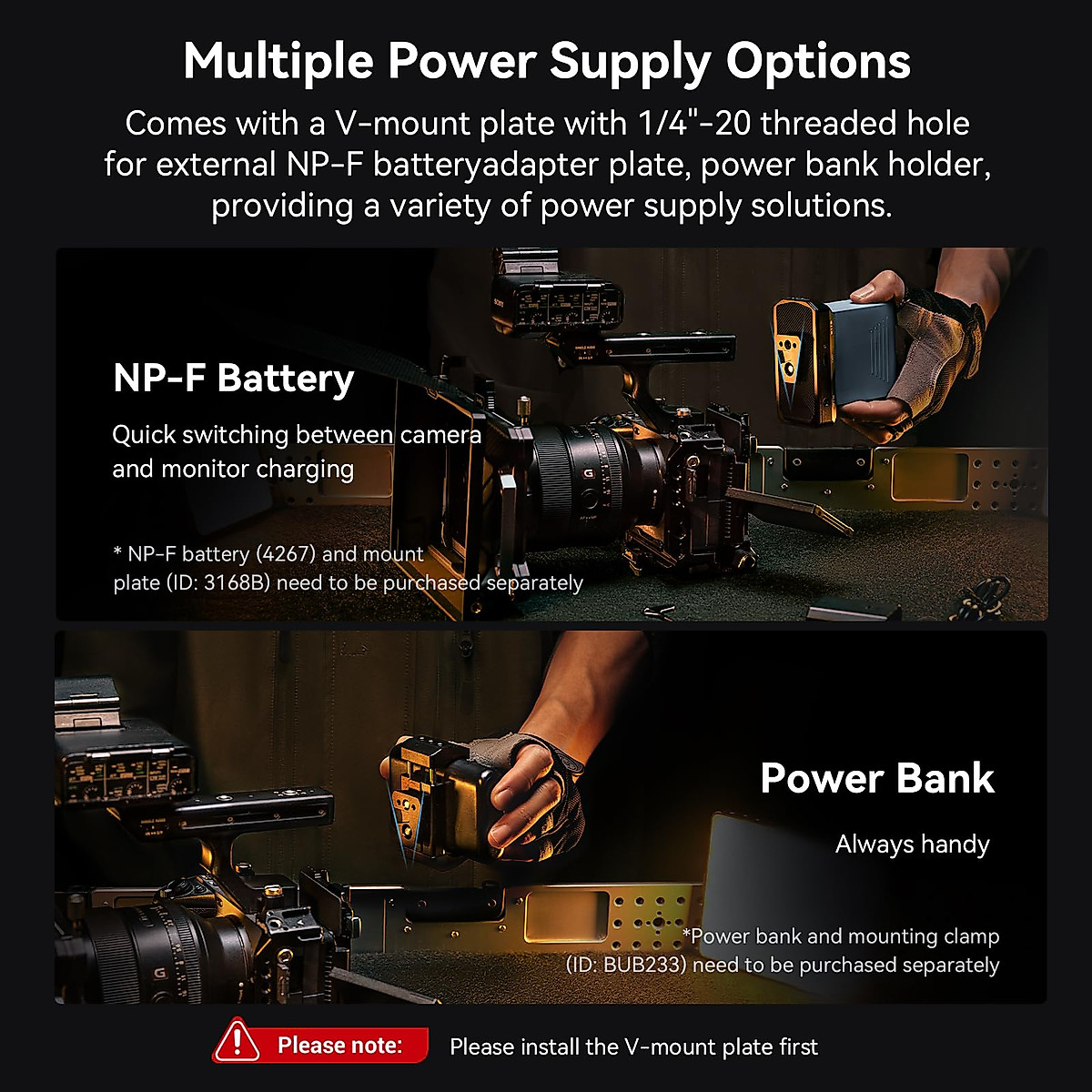 SmallRig V-Mount Battery Plate with Double Quick Release Plate for Arca, Quick Release Chest Pad, 15mm rods, L-Shape Compact & Foldable V Mount Battery Plate for DSLR Cameras, Gimbals & Tripod - 4063B