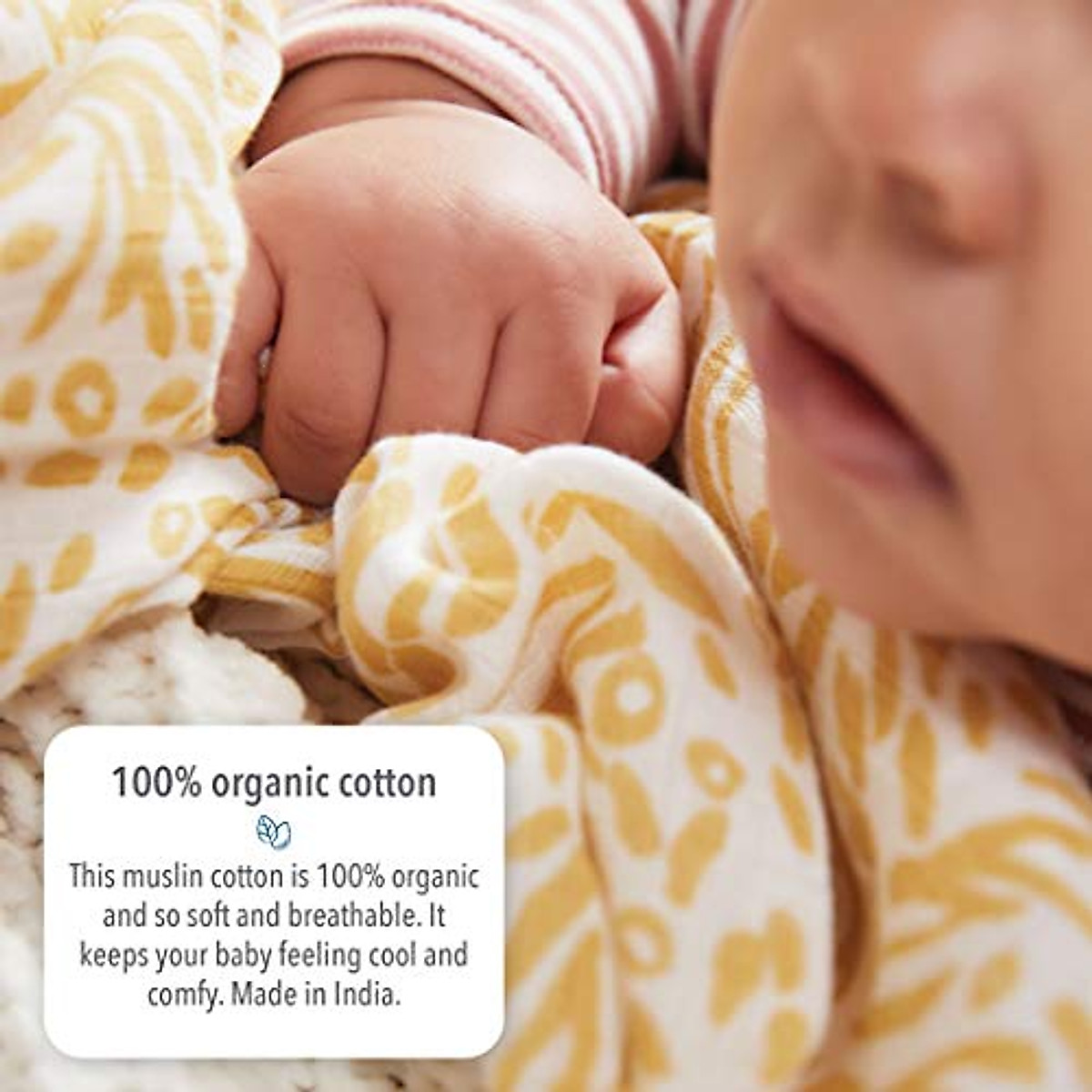 Oliver & Rain Organic Muslin Baby Boy Swaddle Blankets 4 Pack Receiving Blanket Whaleshark and Stingray Print, Dark Blue Dash Stripe and Solid White