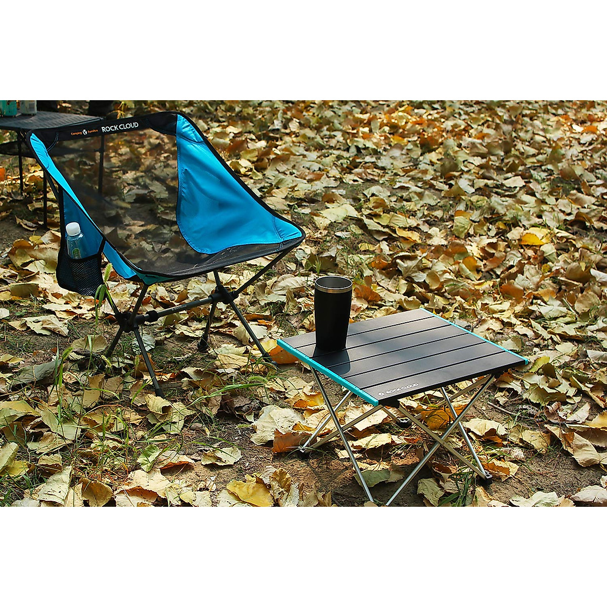 ROCK CLOUD Portable Camping Table Ultralight Aluminum Folding Beach Table Camp for Camping Hiking Backpacking Outdoor Picnic, Black