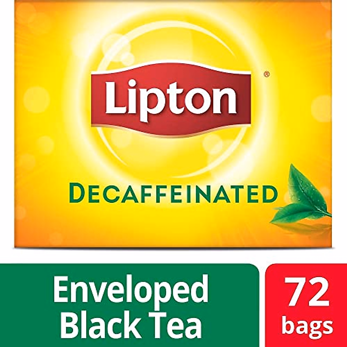 Lipton Decaffeinated Black Enveloped Tea Bags, 72 Count (Pack of 6)