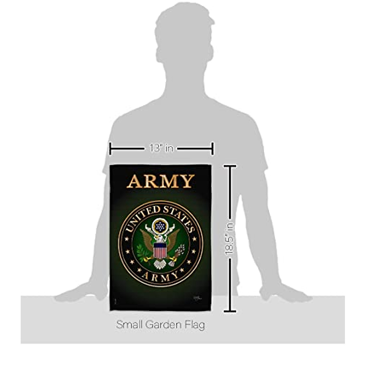 Breeze Decor US Army Garden Flag Armed Forces Rangers Official Licensed United State American Military Veteran Retire Decorative, 13"x 18.5", Thick Fabric