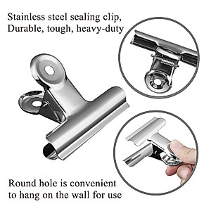 Chip Clips Bag Clips Food Clips Set of 18 - Messar Stainless Steel Heavy Duty Clips for Bag, Silver - All-Purpose Air Tight Seal Good Grip Clips for Home Kitchen Office School (18-Pack)