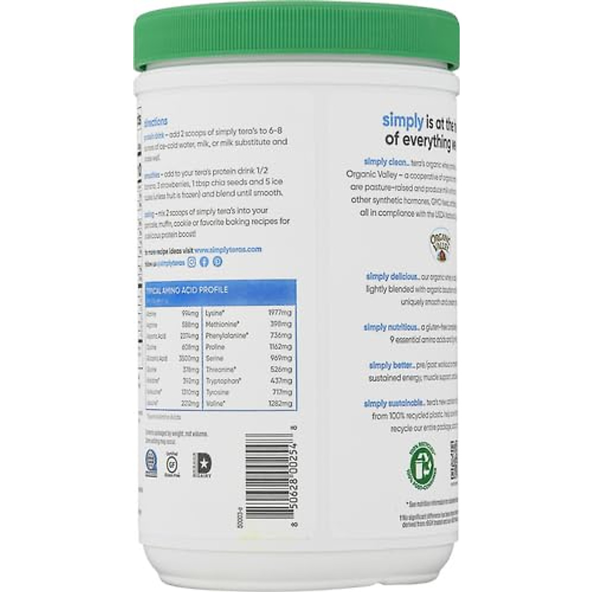 Simply Tera's Organic Whey Protein Bourbon Vanilla, 12 OZ