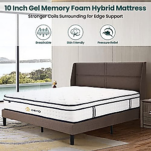 Devo Full Mattress,10 Inch Medium Firm Feel Hybrid Mattress in a Box, Memory Foam & Individually Wrapped Pocket Coils Innerspring Hybrid Mattress with Motion Isolation and Pressure Relief, CertiPUR-US