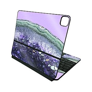 MightySkins Glossy Glitter Skin Compatible With Apple Magic Keyboard for iPad Pro 12.9" (3rd-6th Generation) - Teal Marble | Protective, Durable High-Gloss Glitter Finish | Easy To Apply | Made in The USA