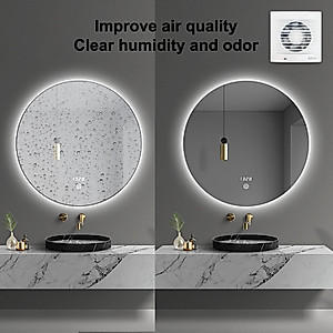 EINTTAX 4 Inch Bathroom Exhaust Fan, Wall/Window Mount Ventilation Bathroom Vent Fan, 34dB Low Noise, 12W, White, US Plug (EIN-E10)