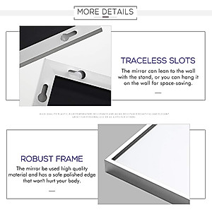 NeuType Full Length Mirror Floor Mirror with Standing Holder Bedroom/Locker Room Standing/Hanging Mirror Dressing Mirror (Silver), 65"x22"