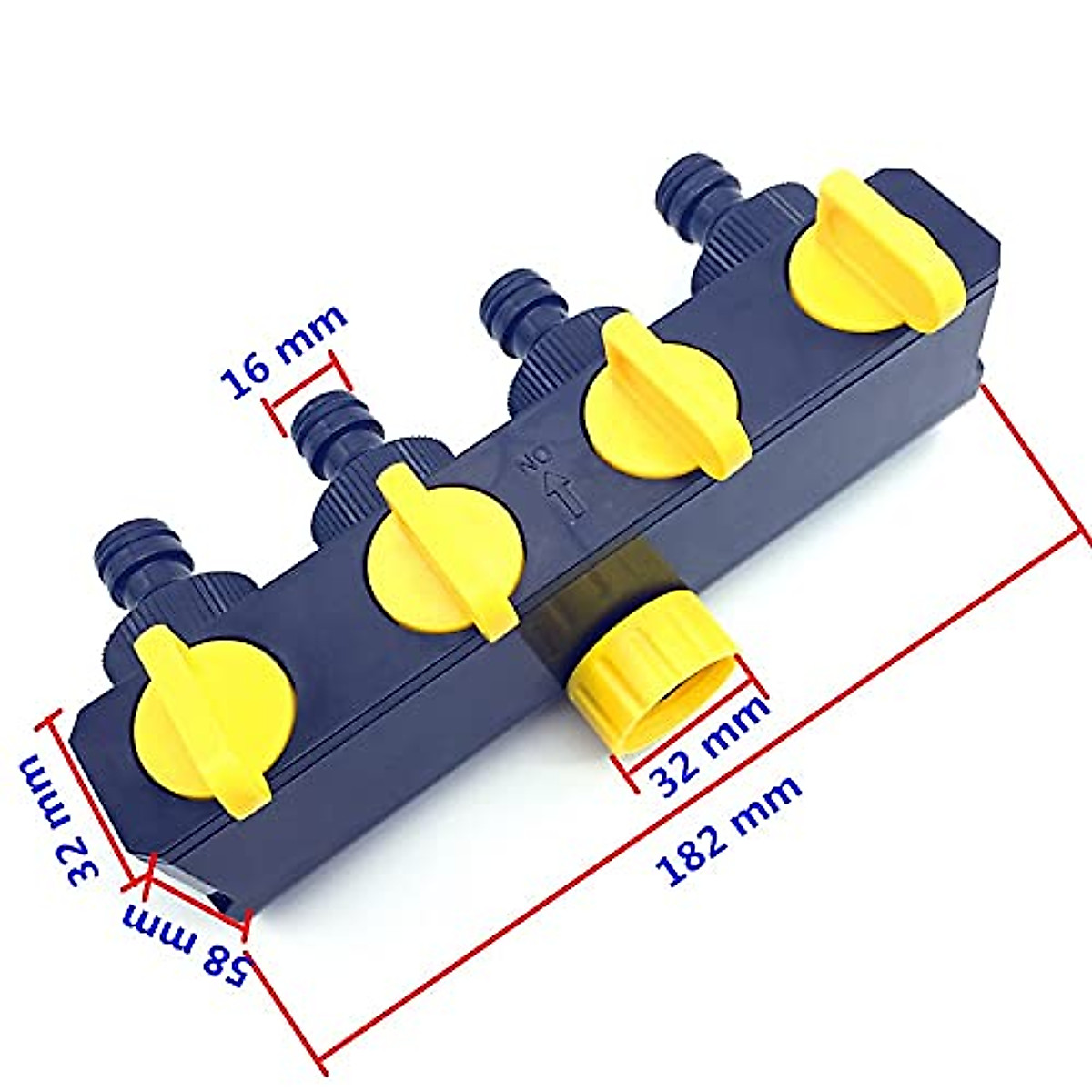 YFQHDD 1 PCS Irrigation Connection Device Garden Hose Pipe Splitter Plastic Drip Irrigation Water Connector Agricultural 4 Way Tap 3/4