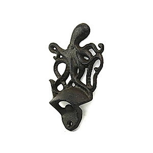 Hampton Nautical Cast Iron Wall Mounted Octopus 6" Bottle Opener