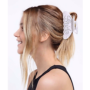 Bride Hair Claw Clip, Wedding Bride Gifts, White Acrylic Hair Clip, Rhinestone Bachelorette Party Favors, Wedding Bridal Shower Hair Accessory, Bride To Be Gifts for Her