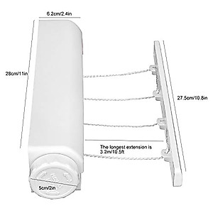 TOPINCN Clothesline Plastic Telescopic Retractable Modern Clothesline Clothes Drying Rope Hanger for Indoor Outdoor Supplies(#1)