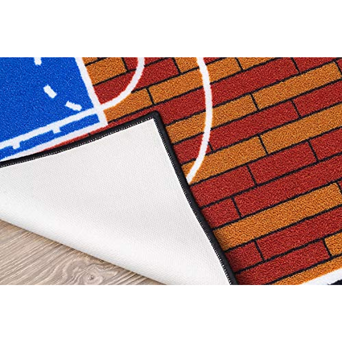 Furnish my Place 690 Rust Basketball Childrens Play Area Rug for Bathroom, Playroom & Kindergarten Classroom, (2'2"x3')