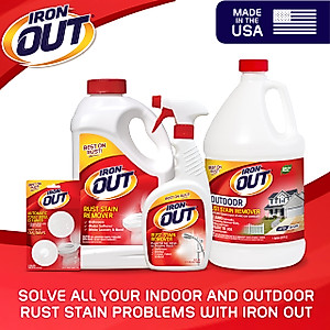 Iron OUT Spray Gel Rust Stain Remover, Remove and Prevent Rust Stains in Bathrooms, Kitchens, Appliances, Laundry, Outdoors, white