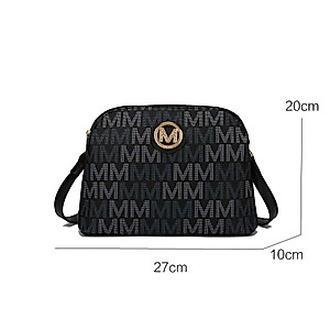 MKF Crossbody bag for women - Removable Adjustable Strap - Vegan leather Crossover Designer messenger Purse Black