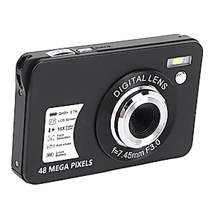 HD Digital Camera, Built in Fill Light Plastic Metal 2.7K 48MP High Resolution Digital Camera for Selfie