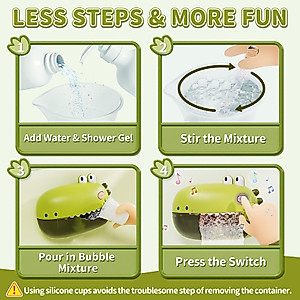 Lehoo Castle Baby Bath Toys, Automatic Bath Bubble Machine, Dinosaur Bathtub Bubble Maker with 12 Songs, Bath Toys for Kids Ages 1-3, Gift for Boys Girls