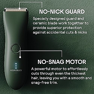 MERIDIAN Original Ball Trimmer Men, Body Hair Trimmer Men, Ball Shaver Men, Pubic Hair Trimmer Men, Body Shaver Men, Body Trimmer for Men, Body Groomer for Men, Man Scape with Meridian Sage