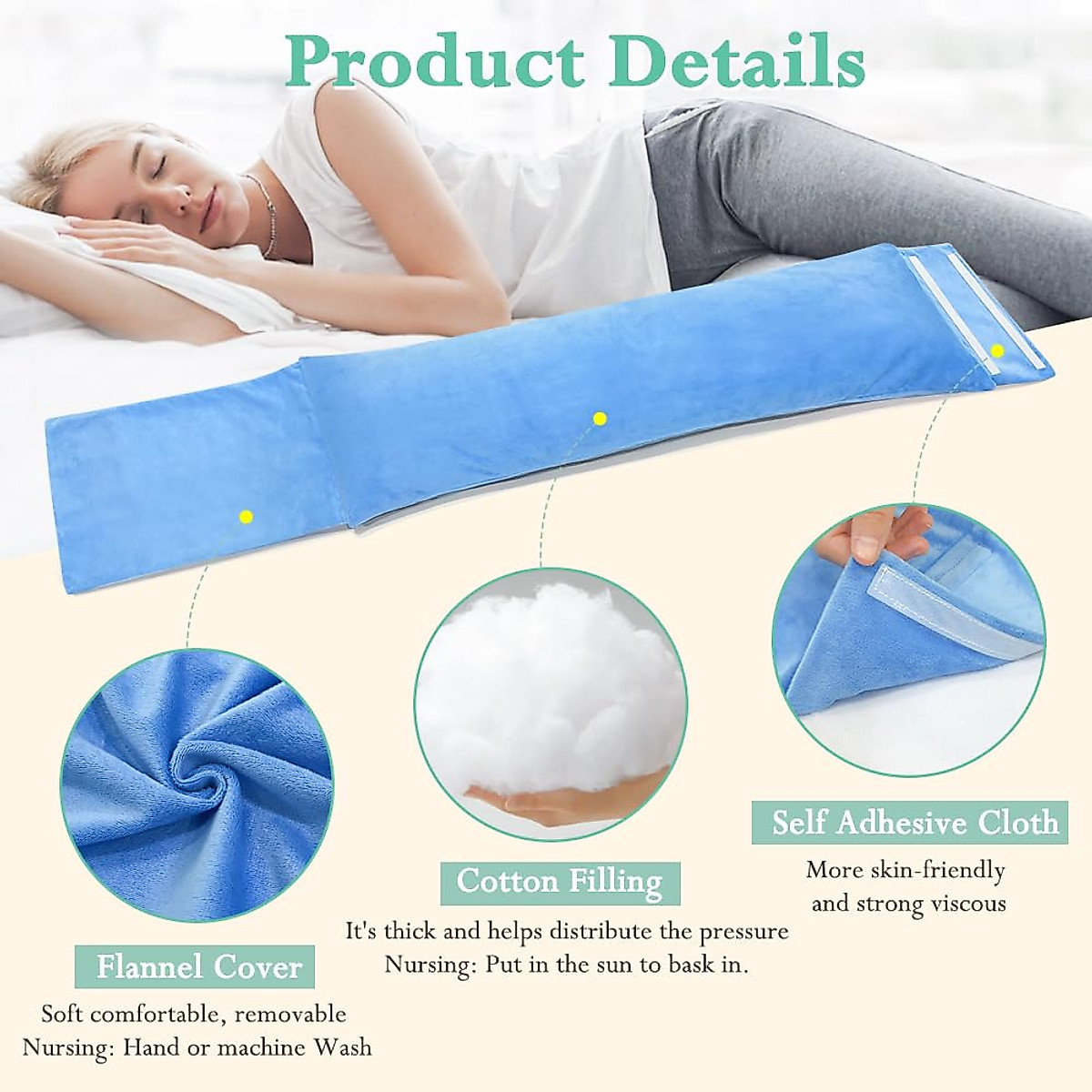 KAVIL Lumbar Support Pillow for Sleeping Lower Back Sciatic Nerve Pain Relief Lumbar Roll for Office Chair & Bed Body Pain Relief Side Sleeping Lumbar Cushion for Sciatica, Herniated Disc, Scoliosis