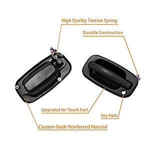 Exterior Door Handles Set, Compatible with 1999-2007 Chevy Silverado Suburban Tahoe Avalanche, GMC Sierra Yukon, Cadillac Escalade, Front Rear Left Driver & Right Passenger,15034985 15721572 GM1520105