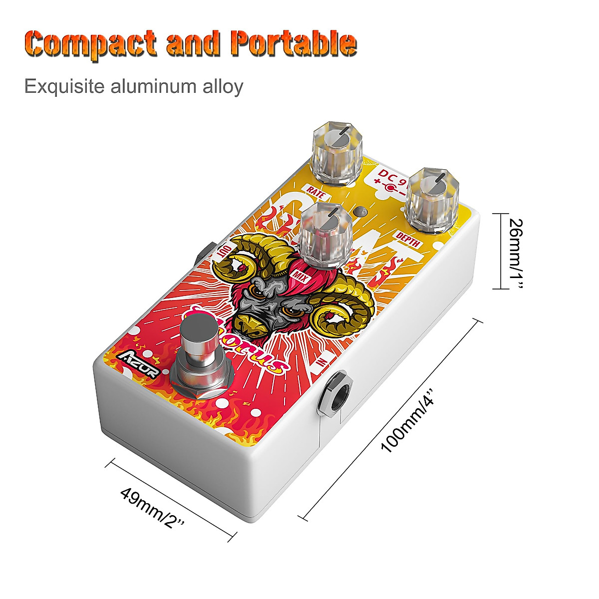 AZOR Chorus Guitar Effect Pedal Classic Goat Chorus Effects Pedal for Electric Guitar AP511