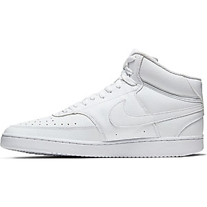 Nike Men's Court Vision Mid Sneaker, White/White-White, 10