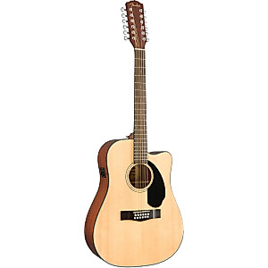 Fender CD-60SCE Acoustic-Electric Dreadnaught Body Style-Natural Finish, Right, 12-String Guitar (0970193021)