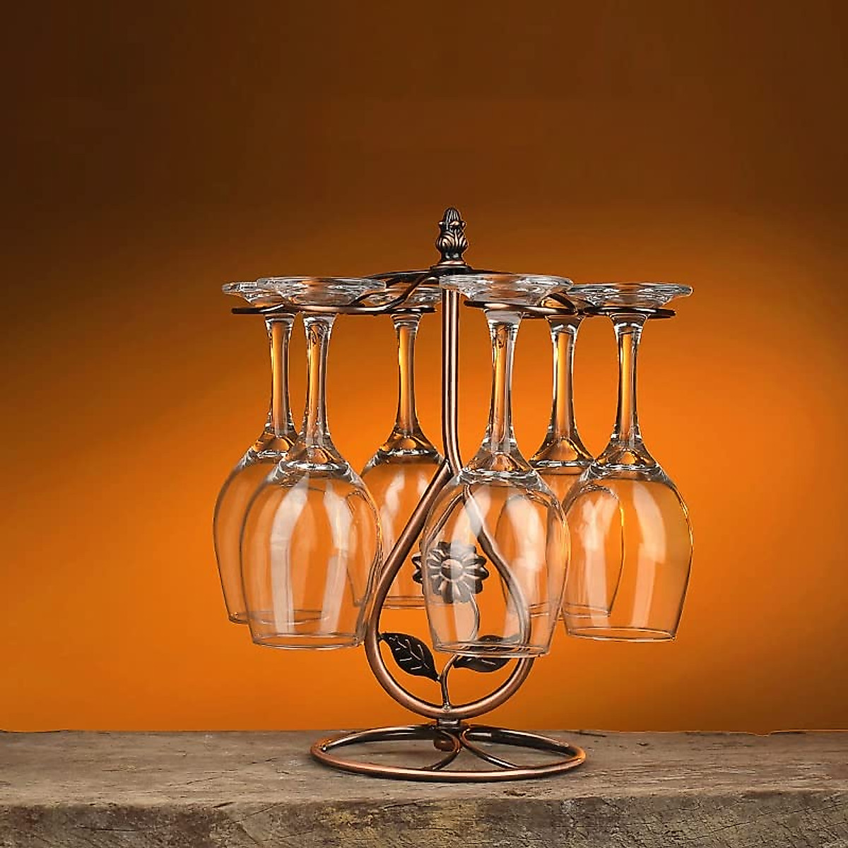 MJWDP Metal Wine Glass Holder Hanging Drinking Glasses Storage Creative Goblet Holder for Bar Home Kitchen Decoration