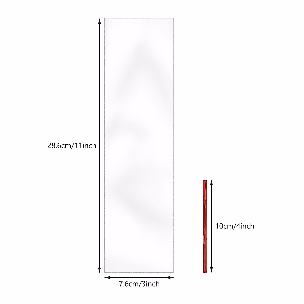 100PCS Cellophane Bags 3x11 inches, Clear Treat Bags with 4’’ Twist Ties, Plastic Cello Bags - 1.4 mils Thick OPP Rice Crispy Bags for Gift Goodie Favor Candy Cake Pop Birthday Party Cookies (3’’ x 11’’)