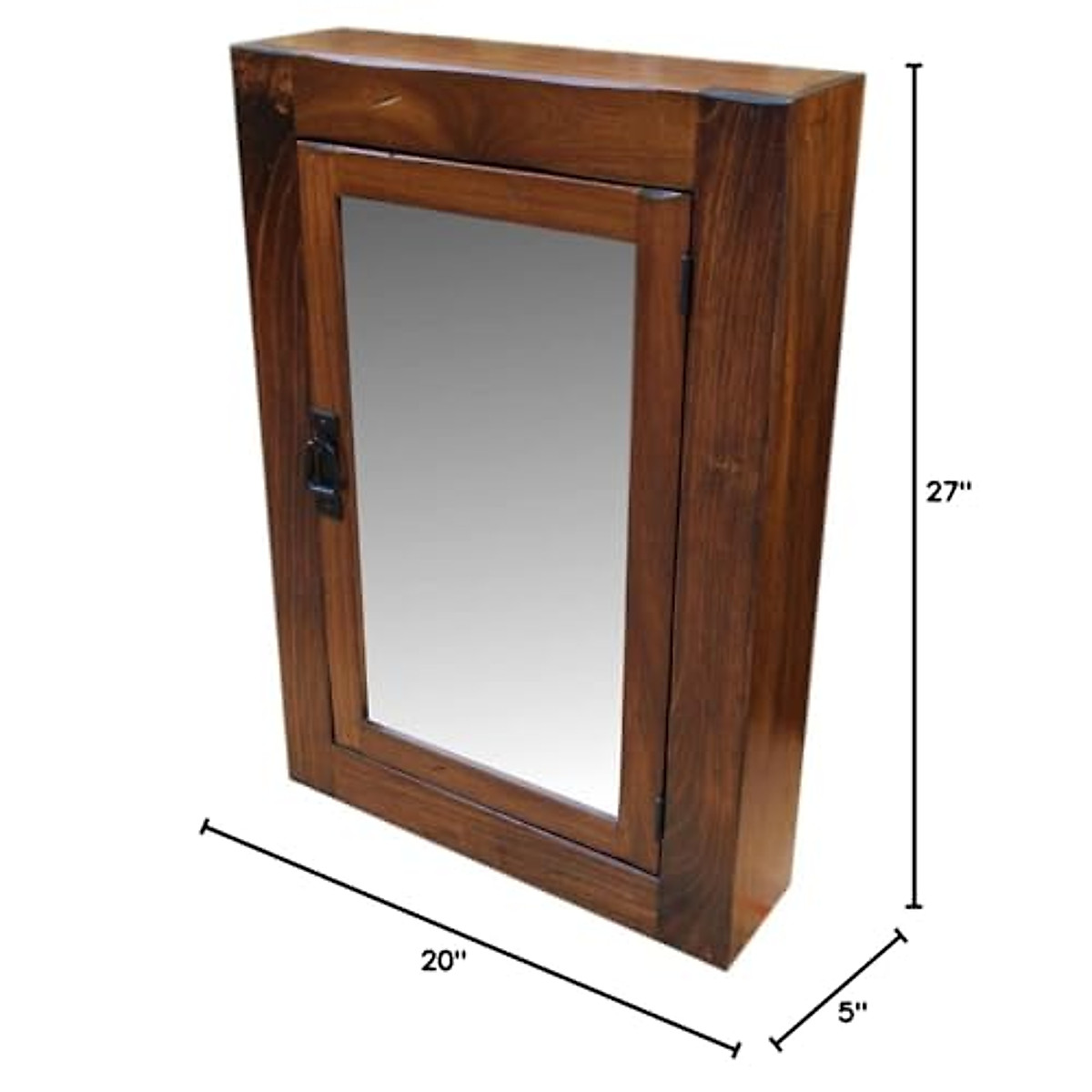 D&E Wood Girona Rustic Mission Medicine Cabinet/Medium Walnut Finish