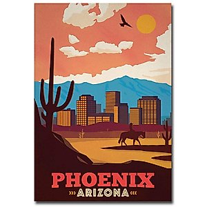 Phoenix Arizona Travel Vintage Art Refrigerator Magnet Size 2.5" x 3.5"