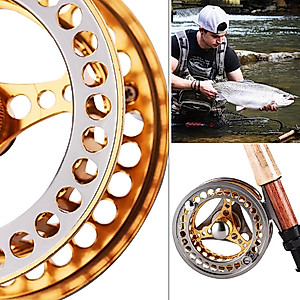 Fly Fishing Reel Large Arbor 2+1 BB with CNC-machined Aluminum Alloy Body and Spool in Fly Reel Sizes 5/6