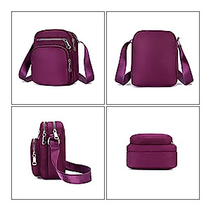 NOTAG Small Crossbody Bags for Women Travel Cell Phone Purses Nylon Waterproof Shoulder Bags Casual Pocketbooks (Black)