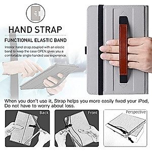 Ztotop iPad Mini 1/2/3 Case, Premium Leather Folio Stand Protective Case Smart Cover with Multi-Angle Viewing, Pocket, Functional Elastic Strap for Apple iPad Mini 3/ Mini 2/ Mini 1 - Brown