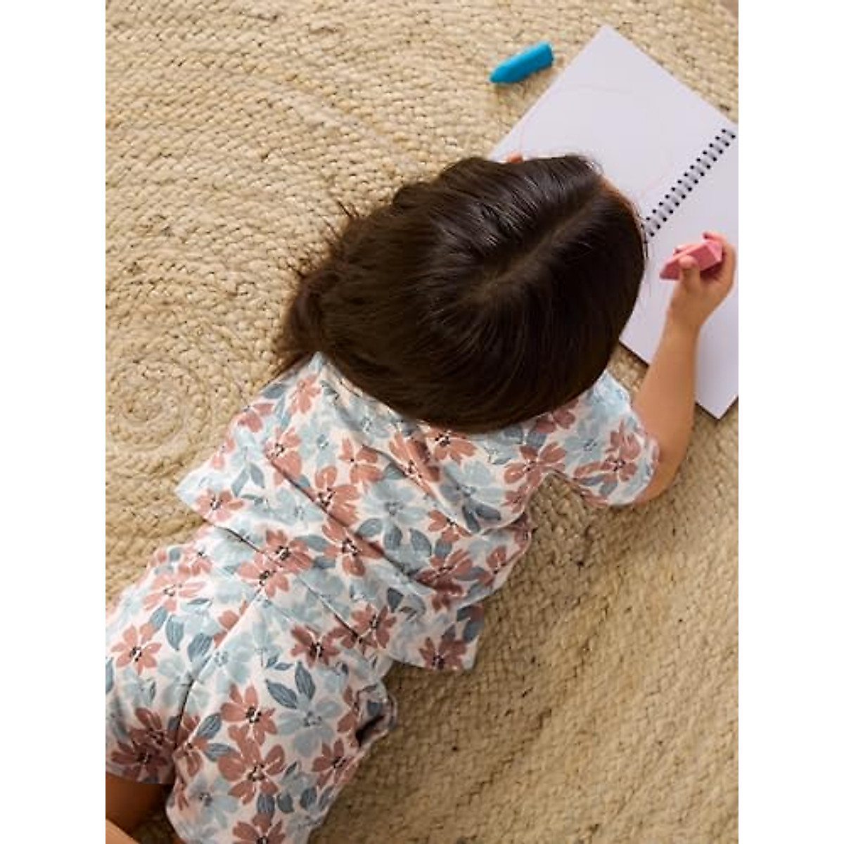 Simple Joys by Carter's Girls' Short-Sleeve Shirts and Tops, Pack of 3, Brown Dots/Denim/White Floral, 7